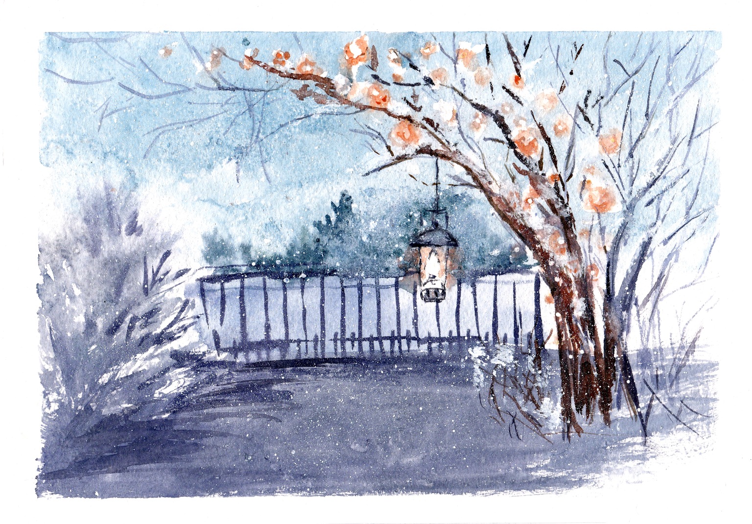 How To Make A Watercolor Holiday Card With Water From Your Favorite ...
